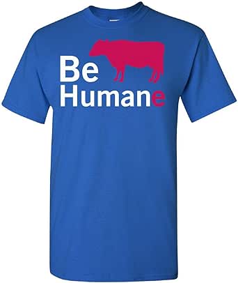 Amazon.com: Be Humane Animal Rights Cow - Boys T-shirt L Royal ...