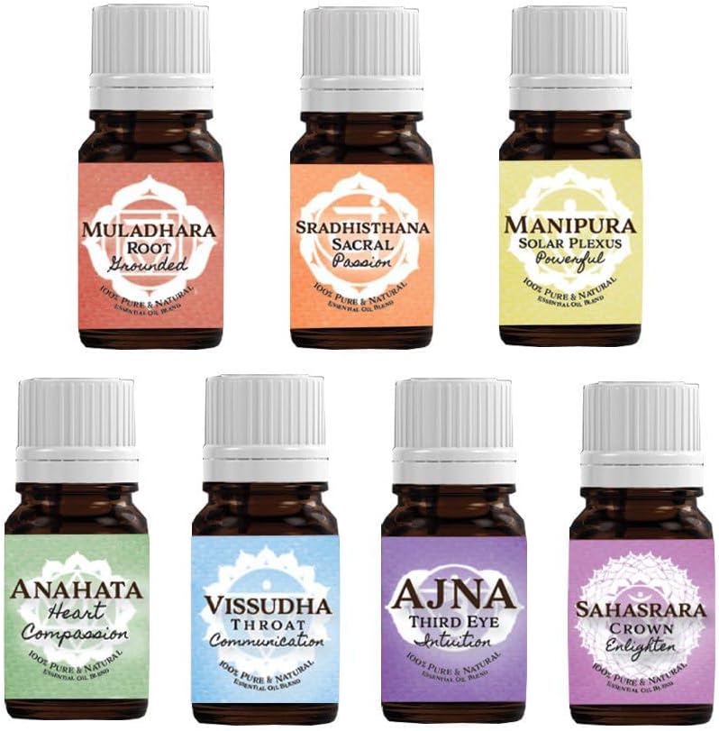 Amazon.com: Soul Sticks 7 Chakras Essential Oils 7 Pack 10mL Pure ...