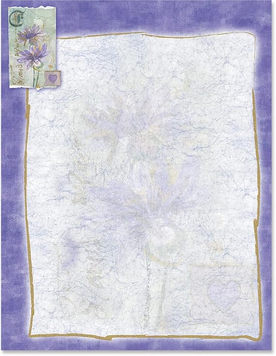 Amazon.com : Paperdirect Lavender Flower Spring Theme Paper Stationery ...