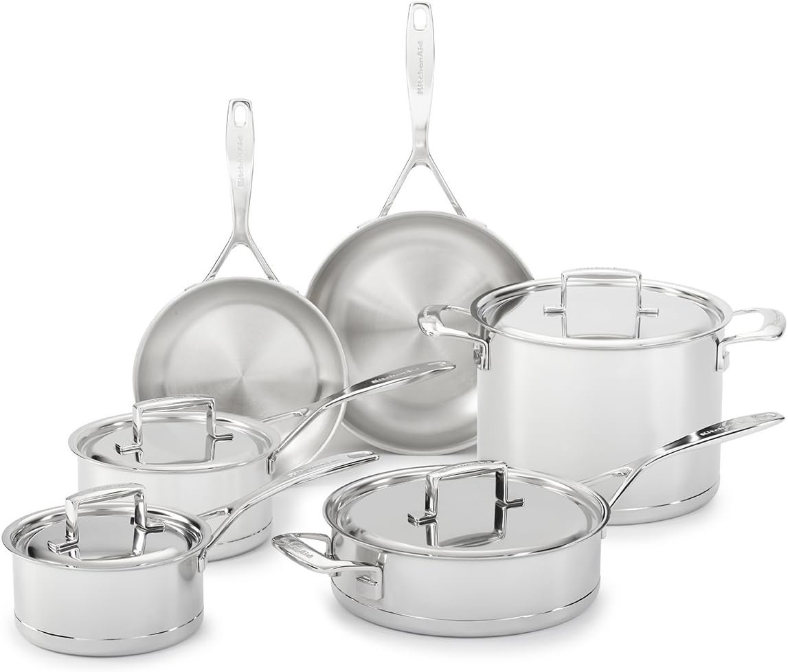 Amazon.com: KitchenAid Professional 7-Ply Stainless Steel 10-Piece ...