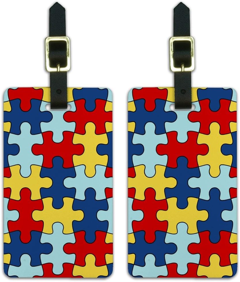 Amazon.com: Autism Awareness Diversity Puzzle Pieces Luggage ID Tags ...