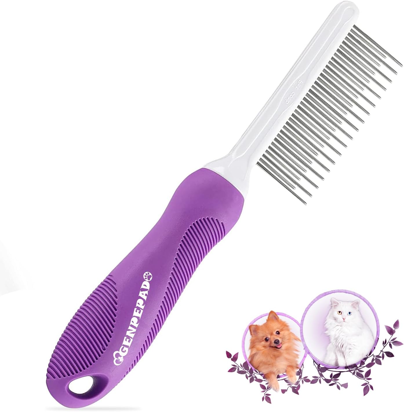 Amazon.com: Pet Comb, Long and Short Teeth Comb for Dogs & Cats, Pet ...