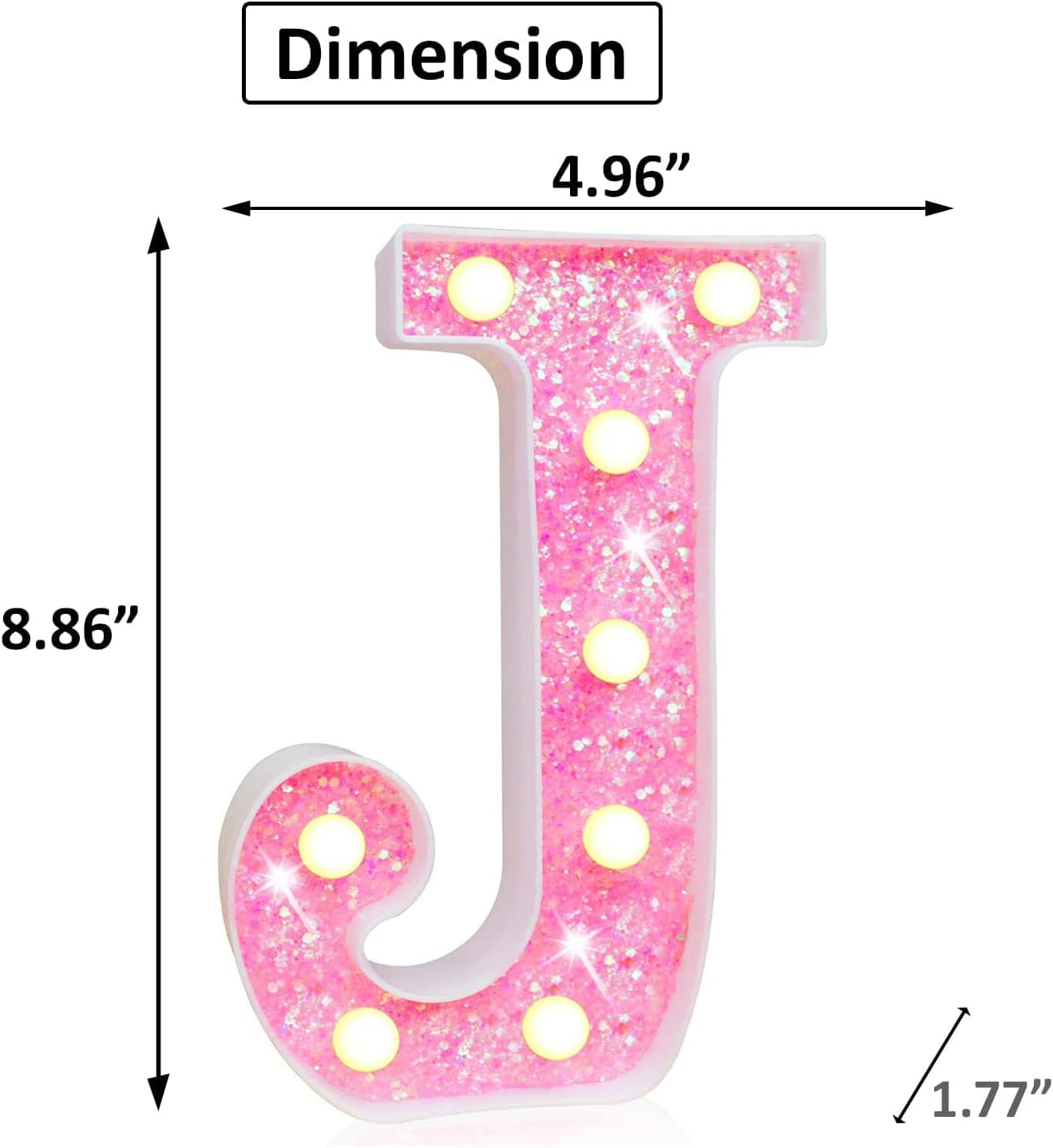 Letras rosas iluminadas, letras del alfabeto con purpurina, letras LED ...