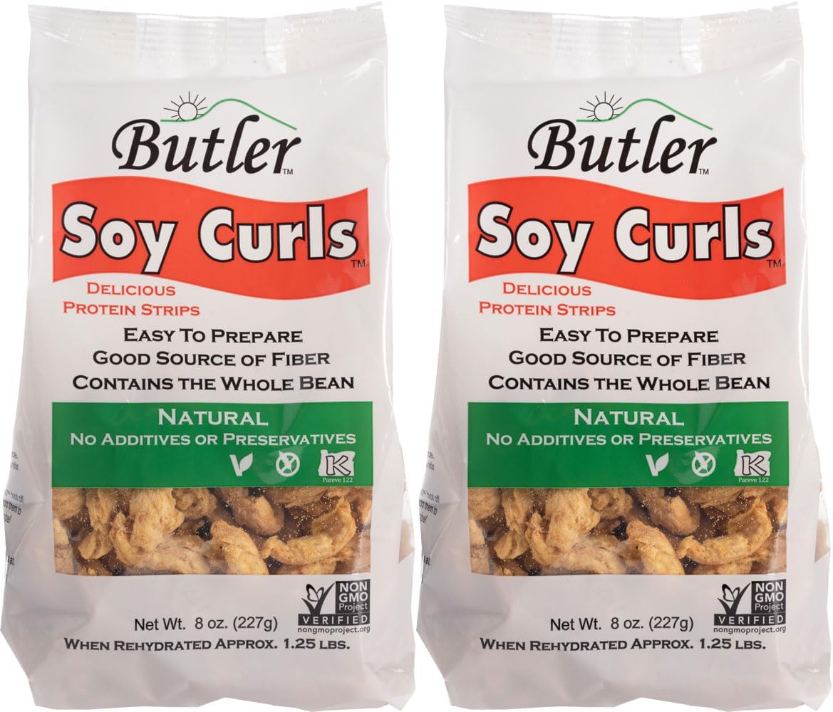 Amazon.com : BUTLER FOODS Soy Curls, 8 OZ : Dried Soy Beans : Grocery ...