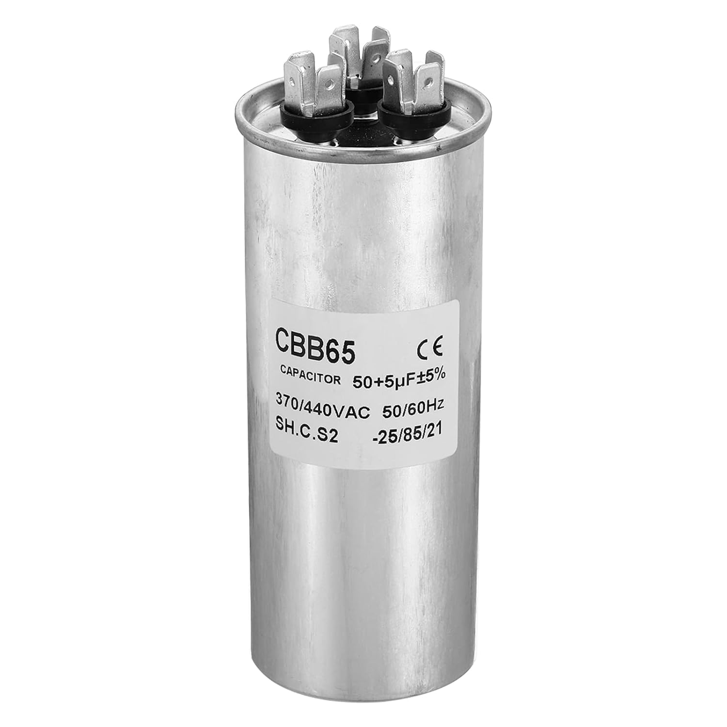 PATIKIL CBB65 50 + 5 uF Condensateur Fonctionnement, 50 + 5 mfd 1 Boîtier Aluminium AC 370/440 V ...