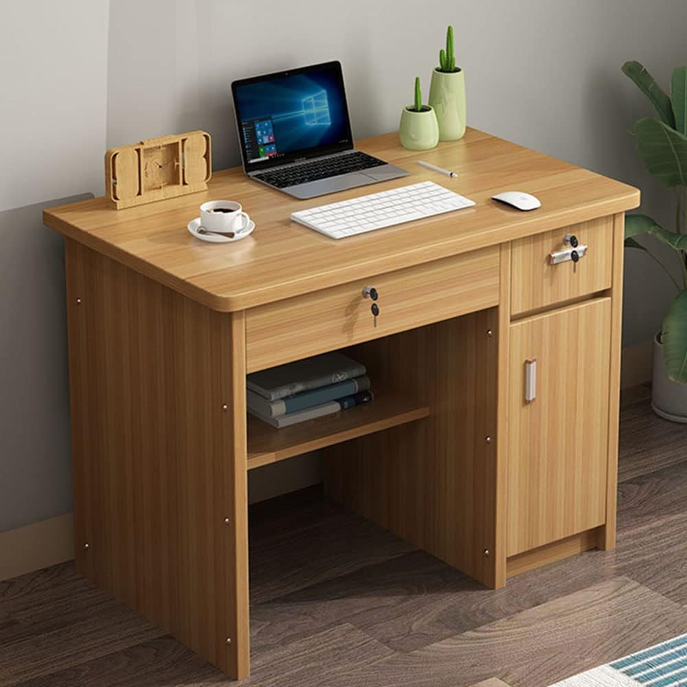 Amazon.com: LITFAD 29.5" H Rectangular Writing Desk with Locking ...