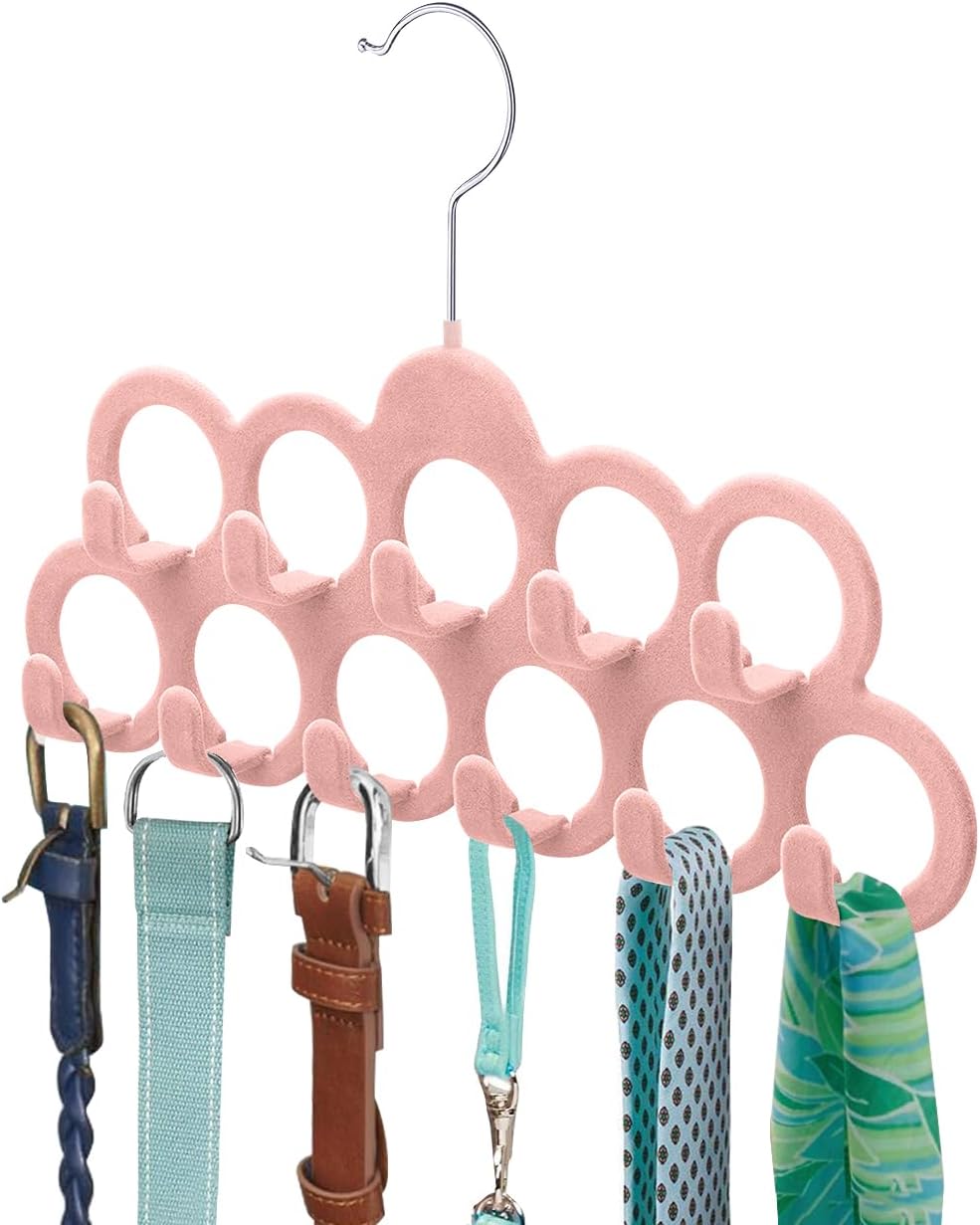 28-hole Ring Rope Slots Holder Hook Scarf Wraps Shawl Storage Hanger ...