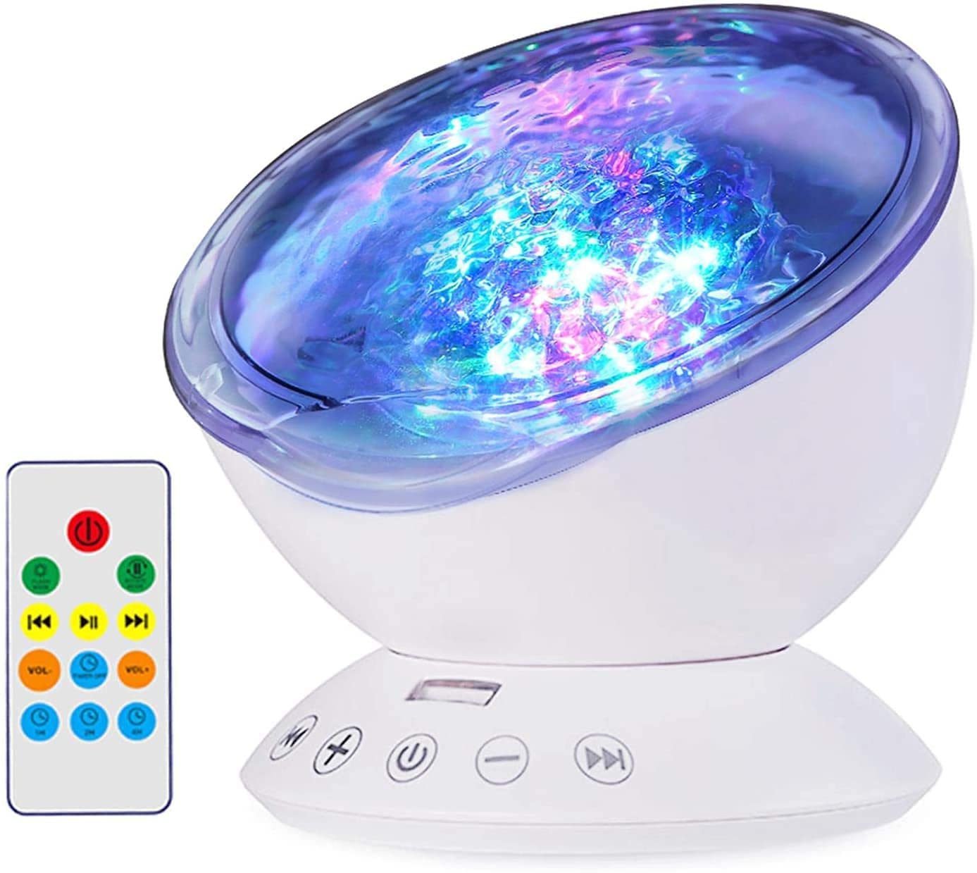 Arcanine Ocean Wave Projector Night Light with Remote Control Music ...