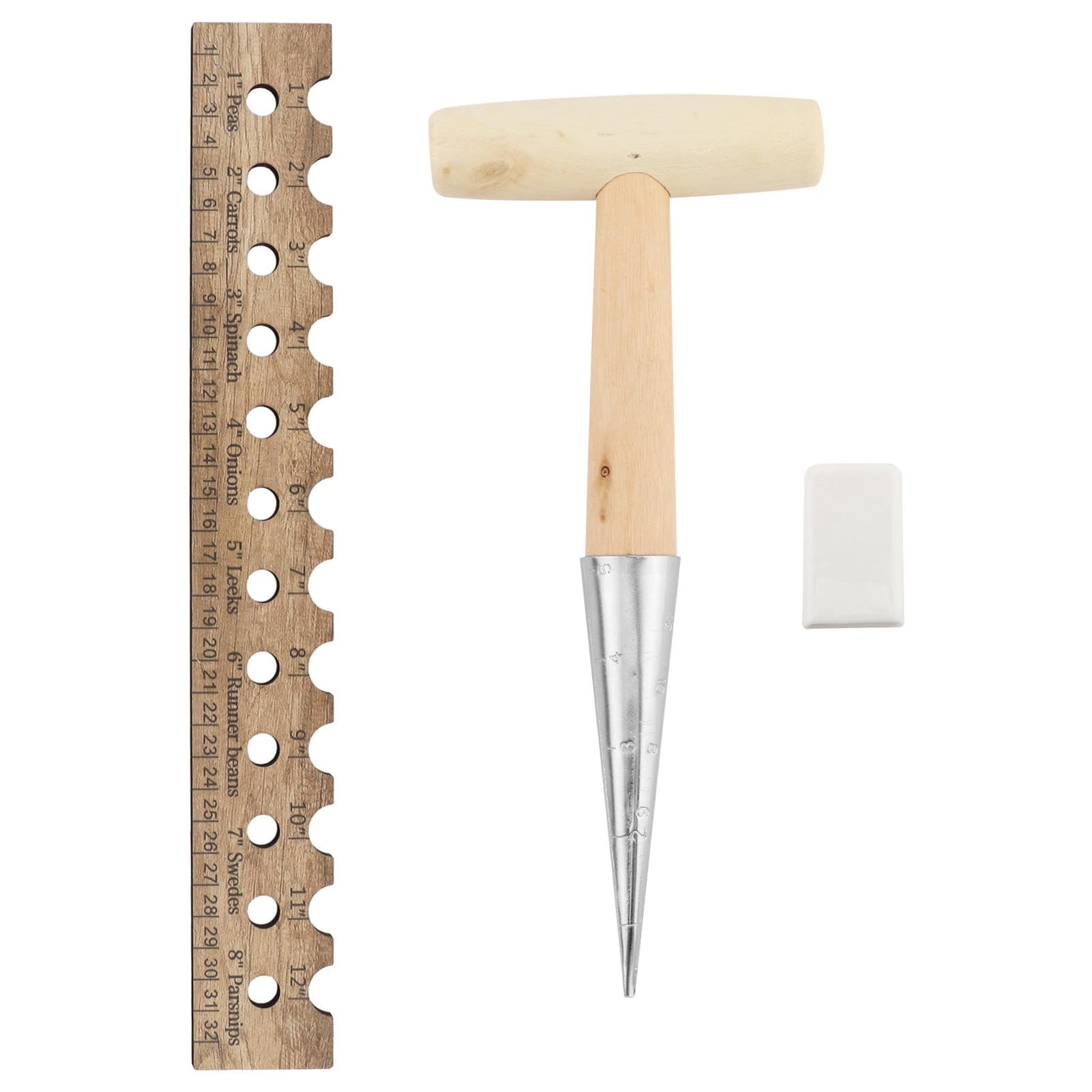 SYCOOVEN Seedling Dibbler Hand Dibber with Rubber Sheet Planting Ruler ...