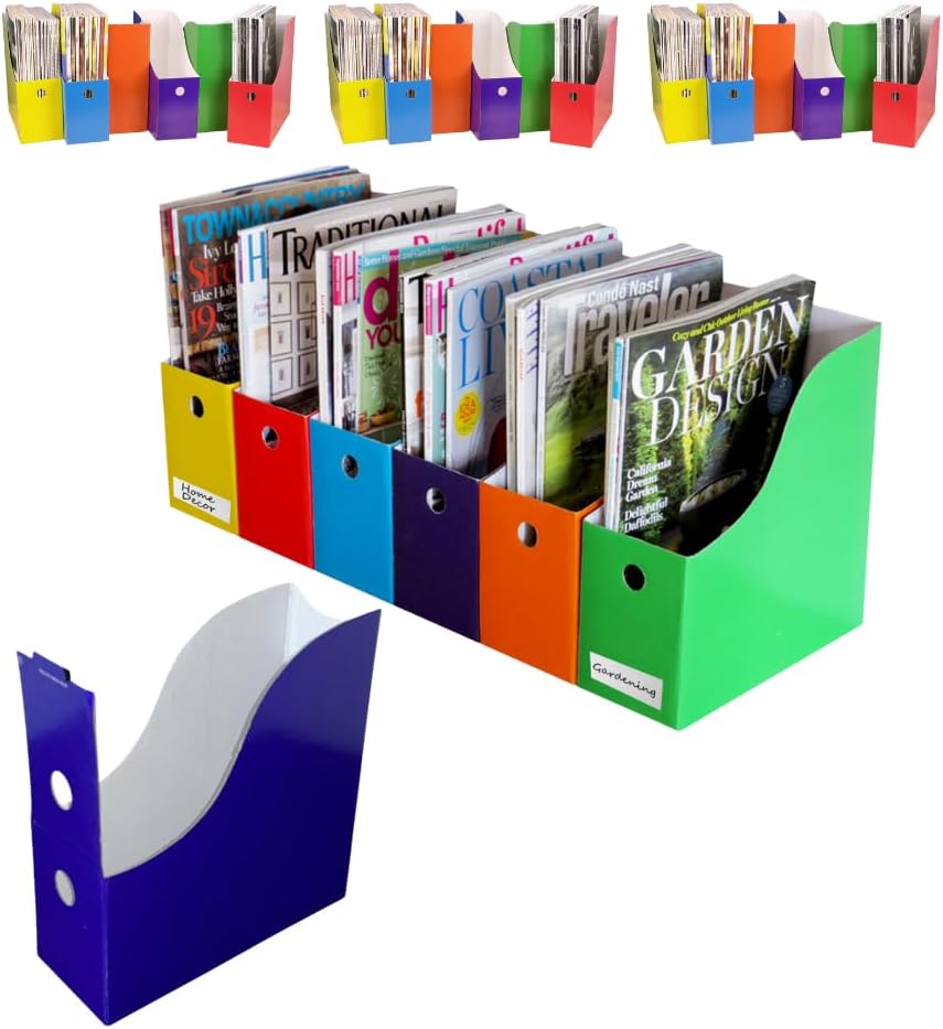 Evelots Magazine File Holder - Set of 24 Multi Color - Office Desk ...