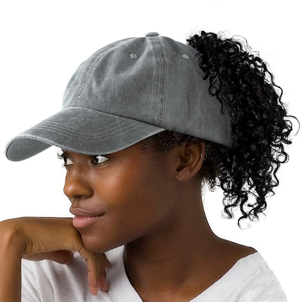 Satin Lined Baseball Cap with Ponytail Hole Womens Ponycaps Vintage ...