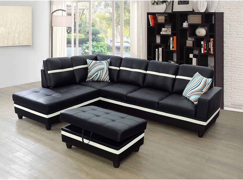Amazon.com: GEBADOL 103" Wide Sectional Living Room Furniture Set L ...