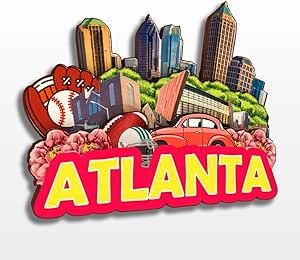 Amazon.com: Atlanta Georgia USA America Fridge Magnet 3D Wooden City ...