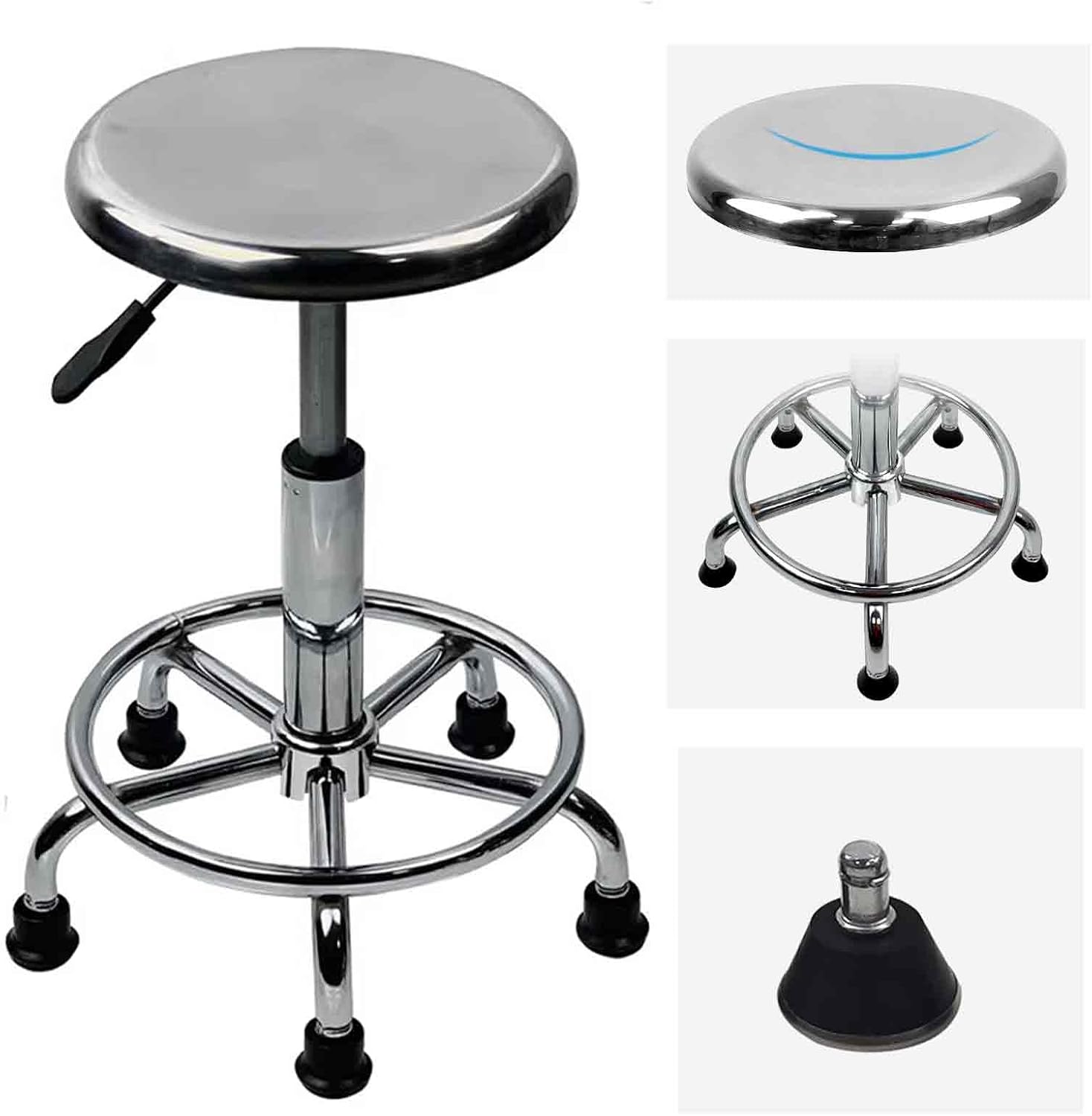 Amazon.com: JXCAA Adjustable Stool, Stainless Steel, Heavy Duty Round ...