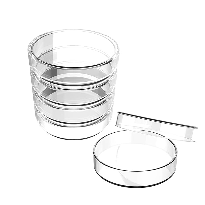 Buy 90mm Glass Petri Dishes with Lids,5 Pack,High Borosilicate Glass ...