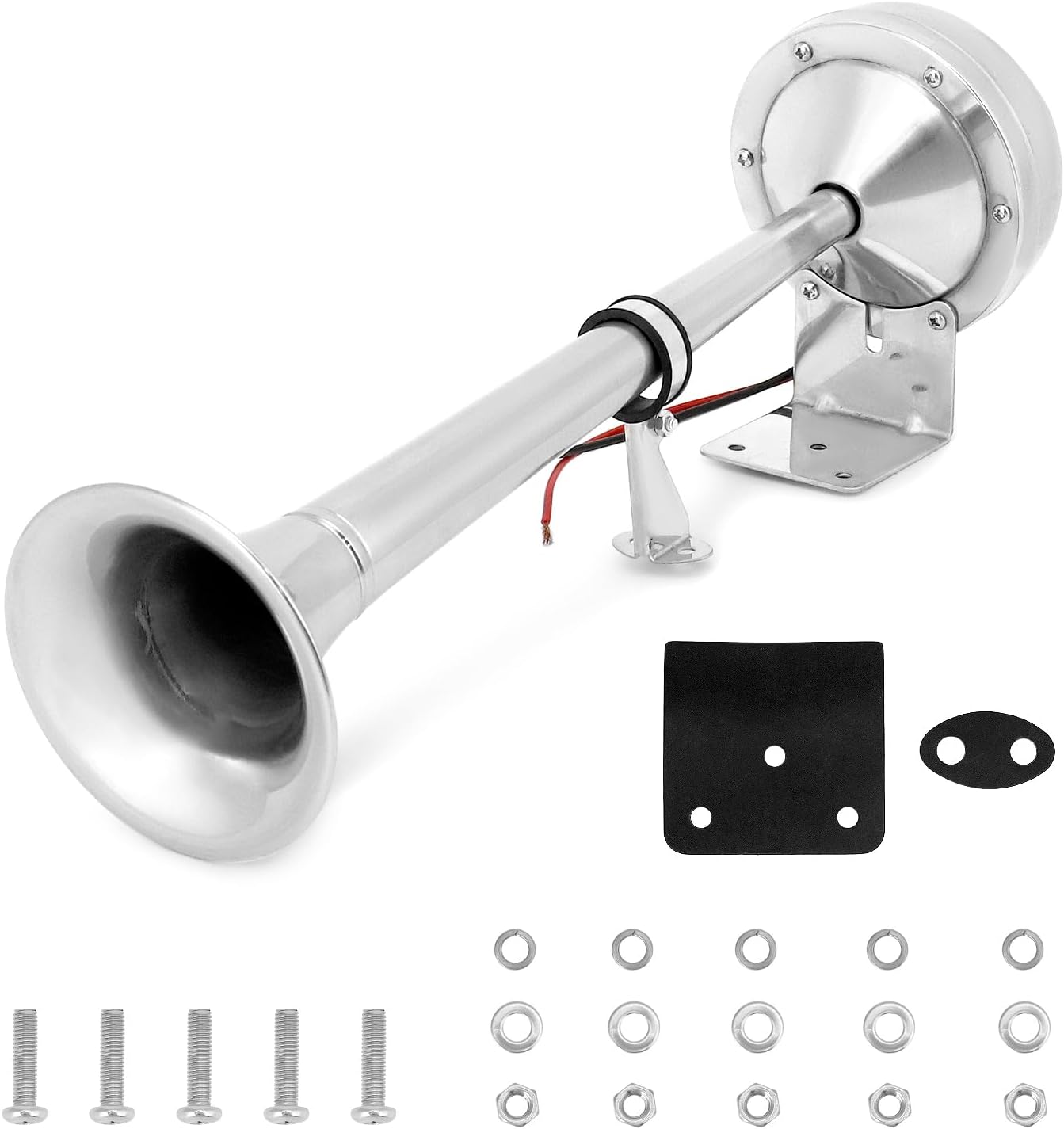 Amazon.com: QWORK 115db Stainless Steel 12v Marine Boat Horn - Rust ...