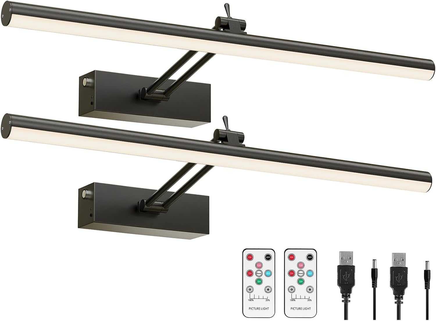 Mocalido 2 Pack Picture Light Battery Operated for Wall, 16in Wireless ...