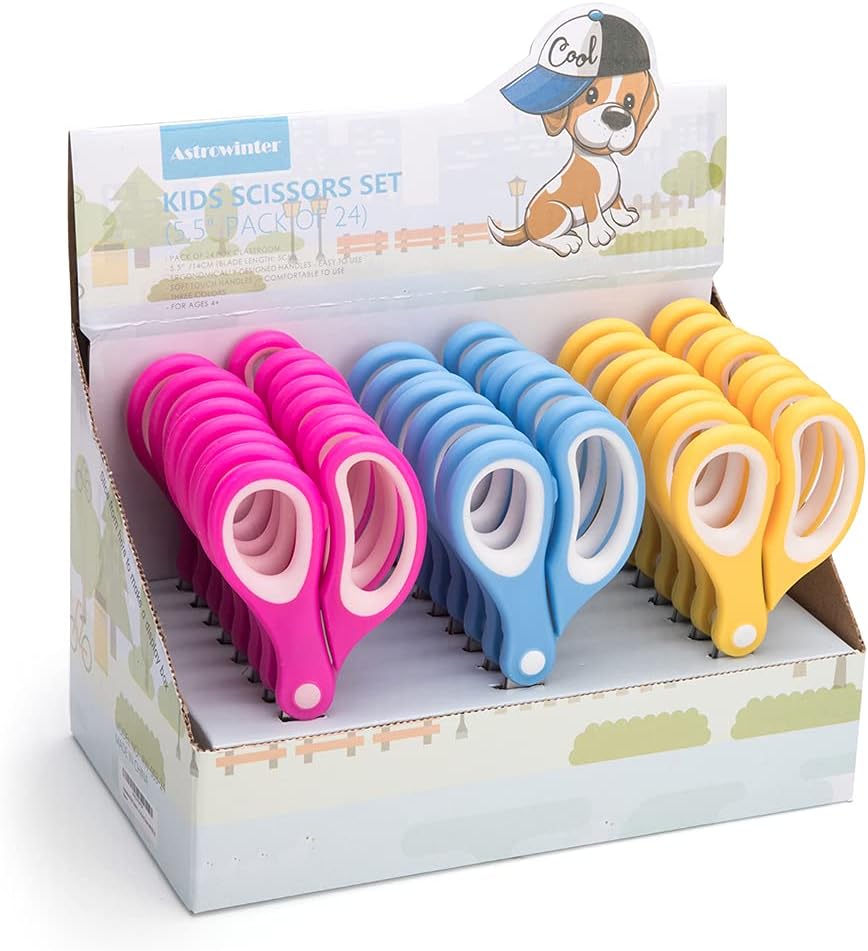 Amazon.com: Elesunory 50 Pack Scissors Bulk for Kids, 5 Inch Kids ...