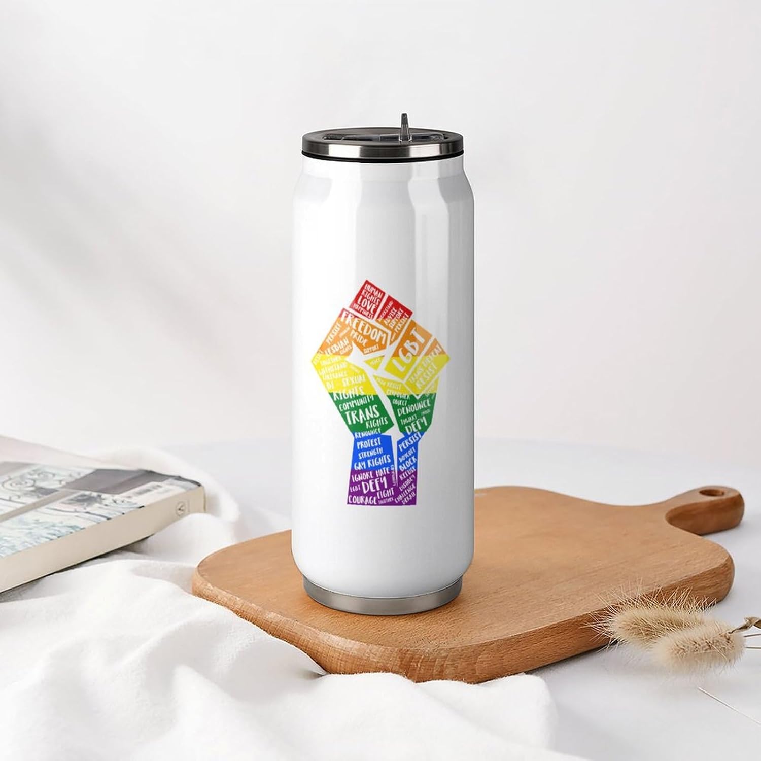 LGBT Pride Fist Stainless Steel Tumbler Insulated Cups Travel Coffee ...