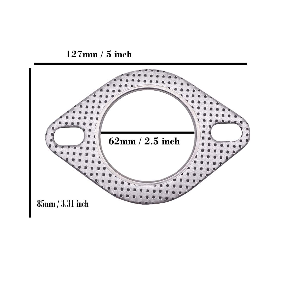 Snapklik.com : 2-Bolt 25inch 62mm Exhaust Flange Gasket Turbo/Manifold ...