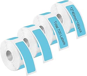 Amazon.com: TFSUCCE Label Maker Black on Turquoise Blue Sticker Thermal ...