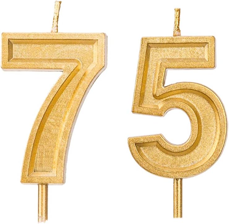 Gold 75th Birthday Cake Topper with 2.76 inch Macao | Ubuy