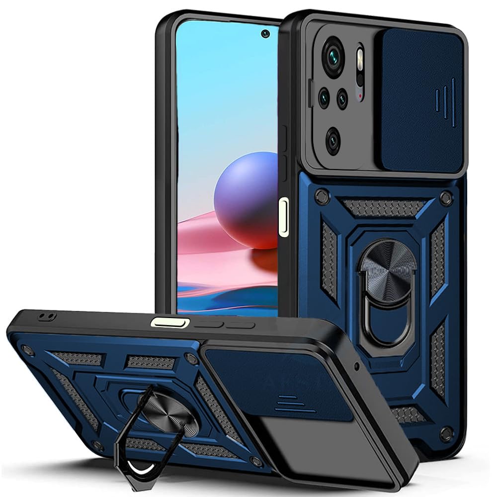 AESTMO Tough Armor Redmi Note 10 / 10S Bumper Back Case Cover | Ring ...