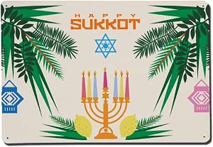 Amazon.com: Happy Sukkot Sign Outdoor Party Yard Decorations Wall Art ...