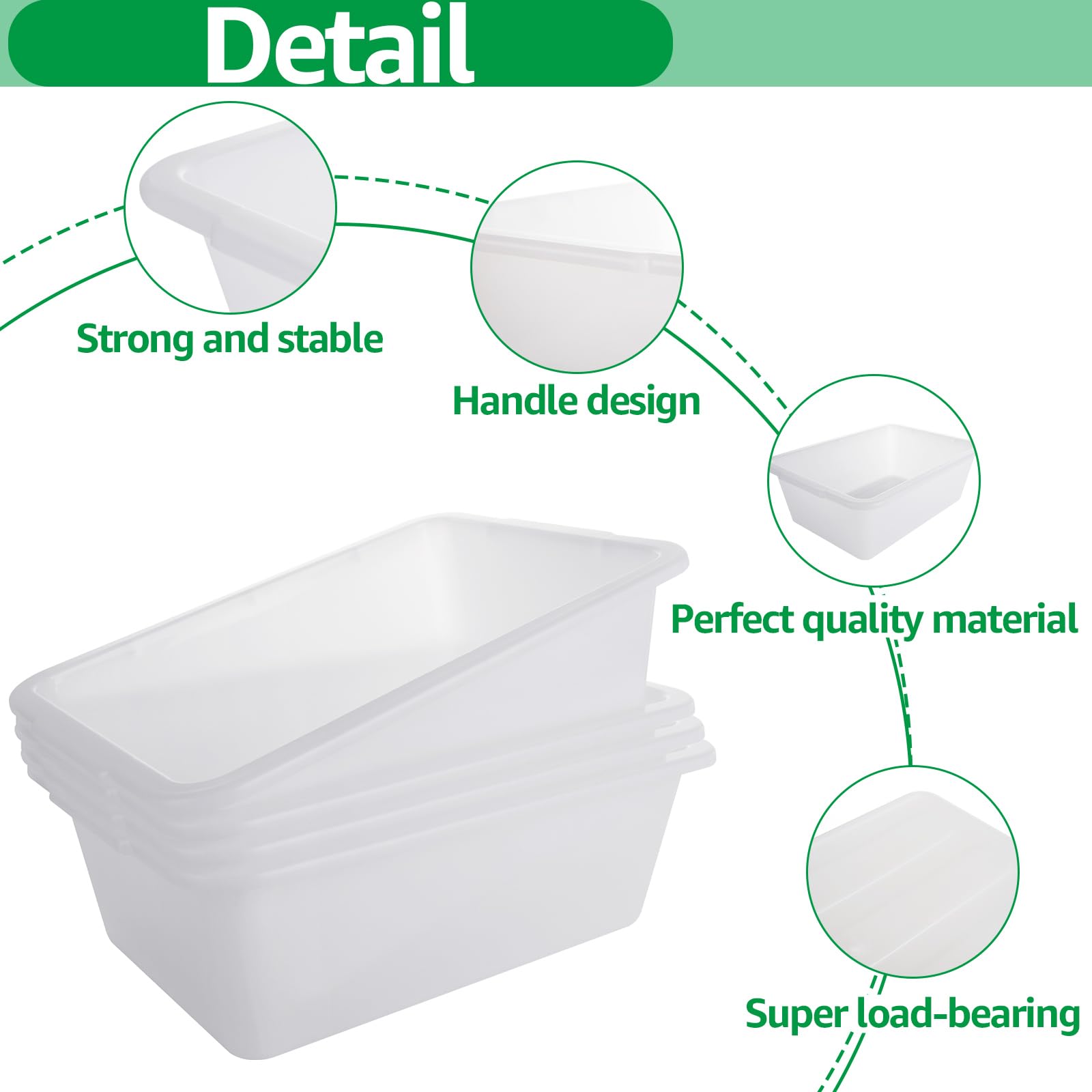 Restaurant Storage Containers LANIAKEA 5-Pack Commercial Bus Tubs - 8 ...