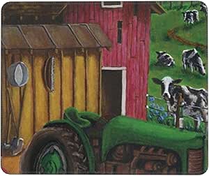 Amazon.com: Tractor On The Farm Mouse Pad with Sewn Edges Washable ...