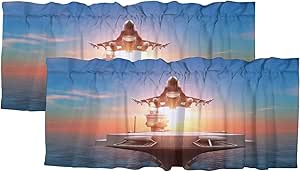Amazon.com: Teen Room Decor Airplane Rod Pocket Valance Curtains,Ocean ...