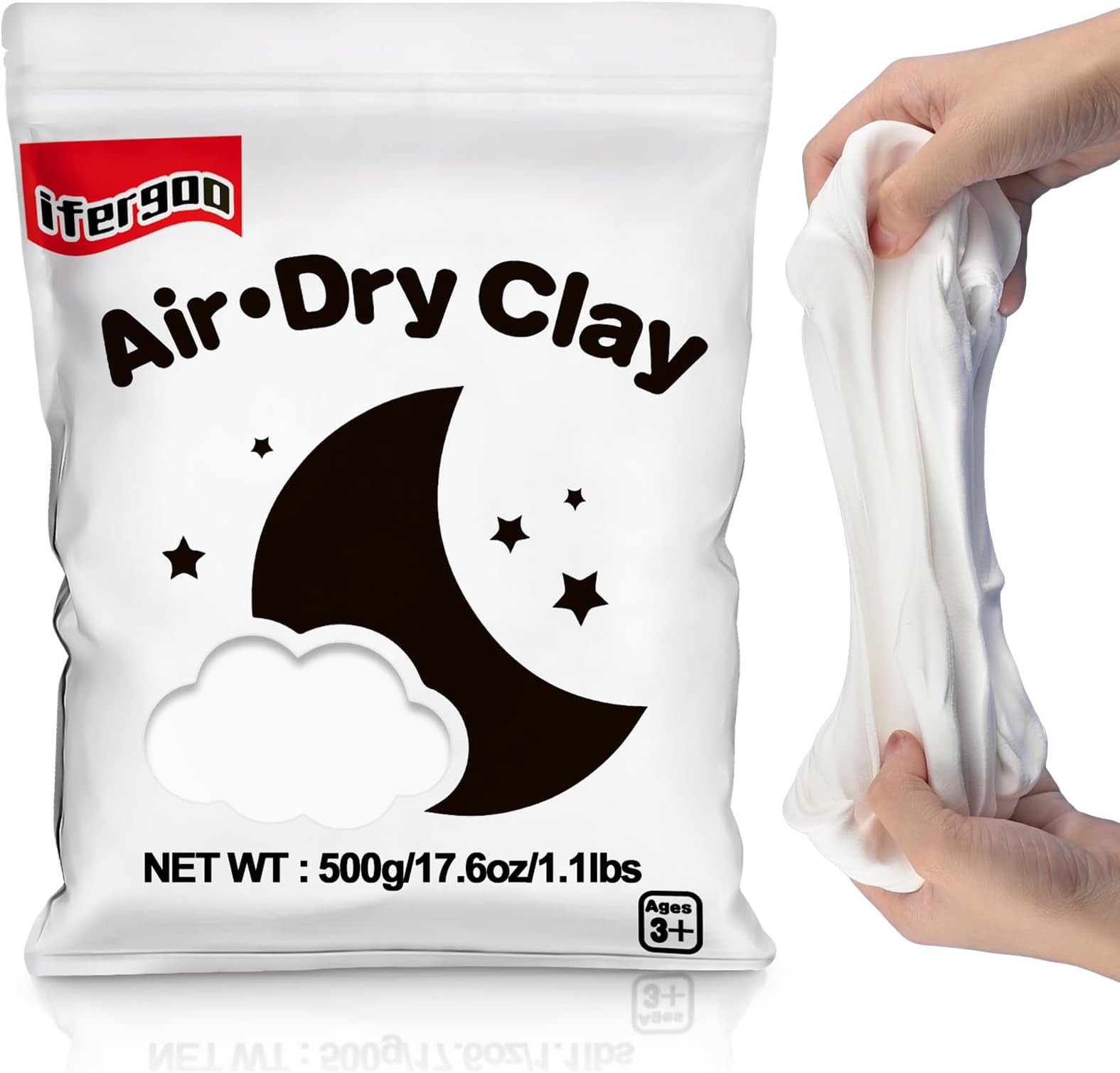 Amazon.com: SELEAD Foam Clay White 500g - Moldable Air Dry Ultra-Light ...