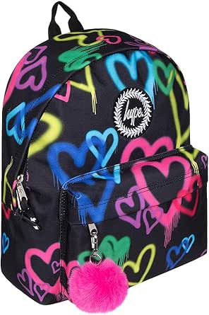 hype BLACK GRAFFITI HEART BACKPACK : Amazon.co.uk: Fashion