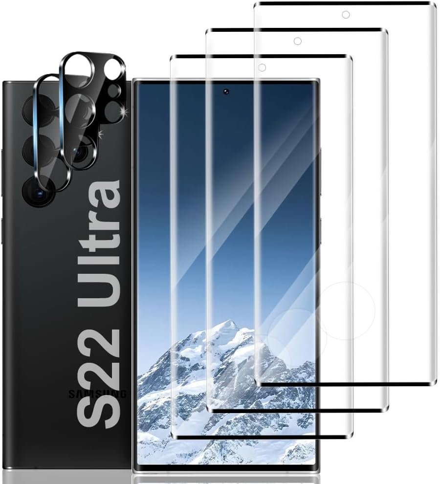 Amazon.com: 3+2 Pack Galaxy S22 Ultra Screen Protector and Camera Lens ...