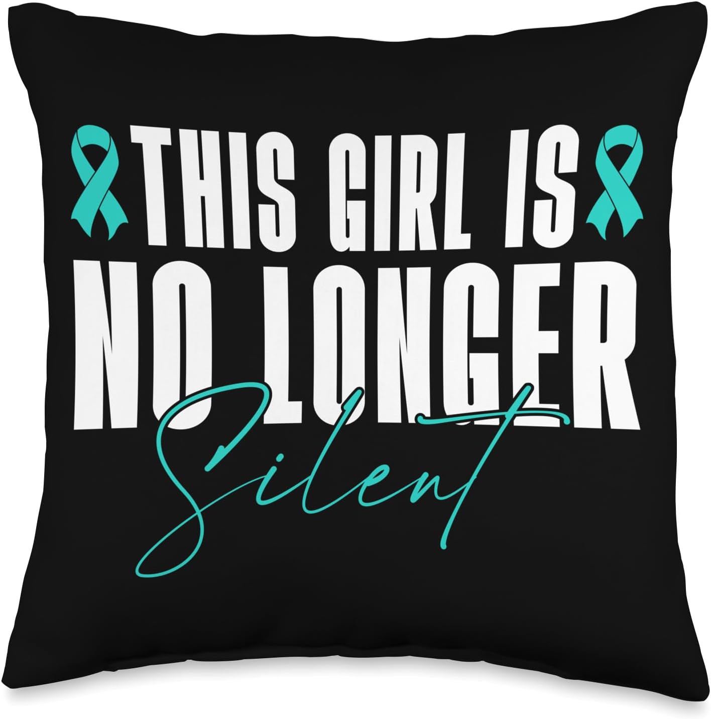 Amazon.com: No Longer Silent Sexual Assault Survivor Throw Pillow ...