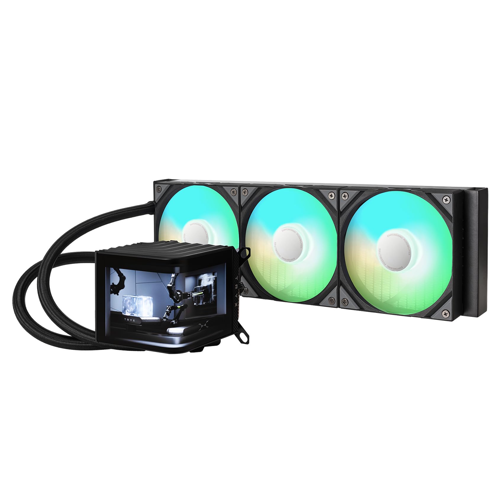 TRYX Panorama 360 ARGB Black 360mm AIO 6.5'' AMOLED Curved Screen 3D ...