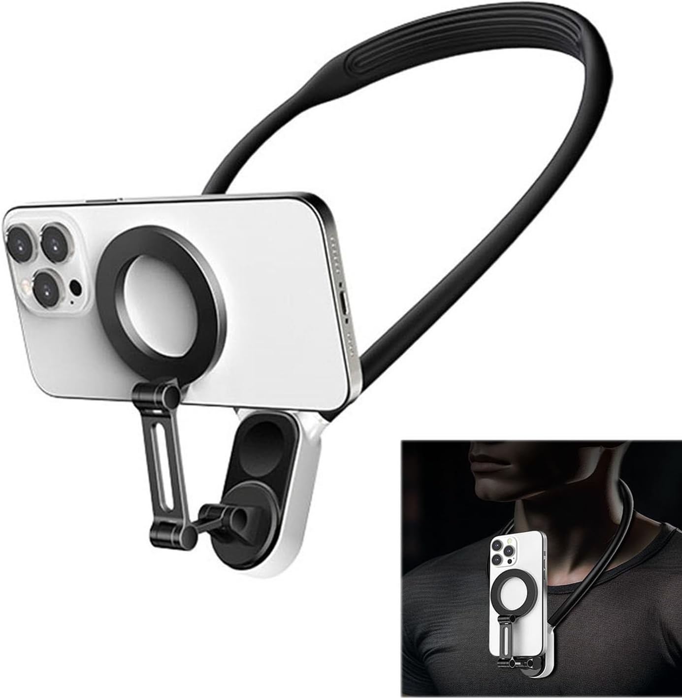 Magnetic Neck Phone Holder, Phone Neck Mount, POV/Vlog Recording ...
