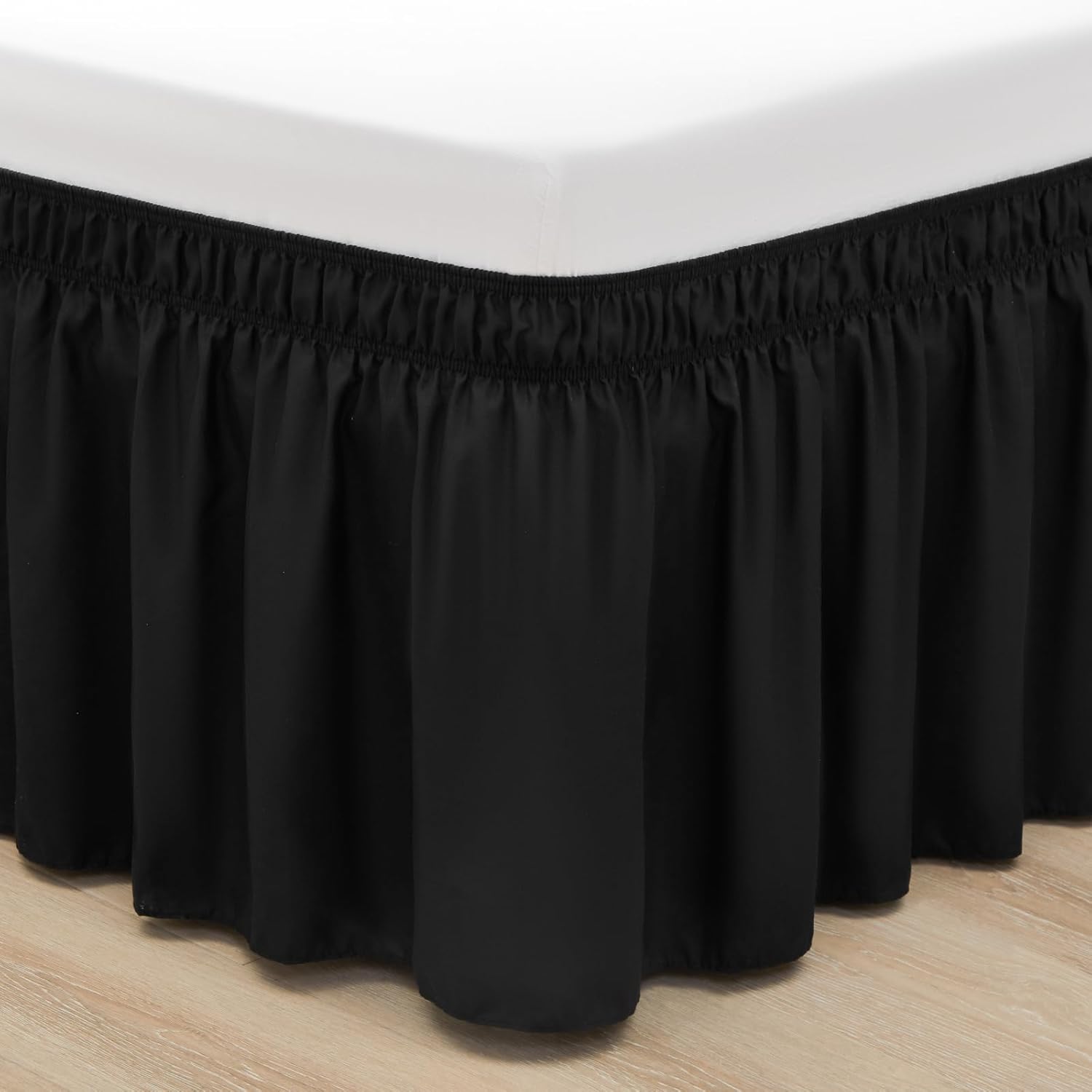 Amazon.com: RIMELA Black Bed Skirt Full Size 18 Inch Drop, Elastic Bed ...