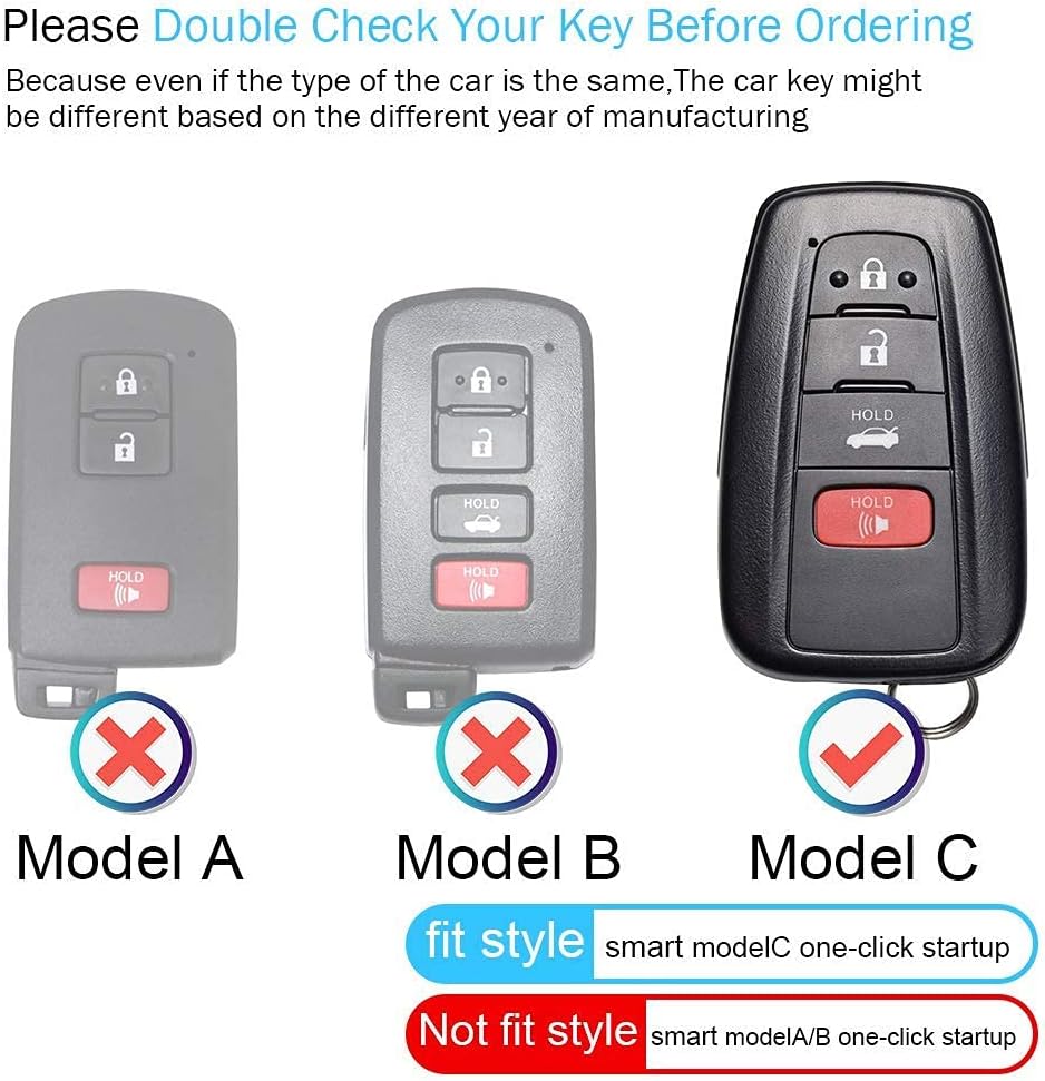 Interior Accessories 4 Buttons Car key fob cover for Toyota 2019 ...