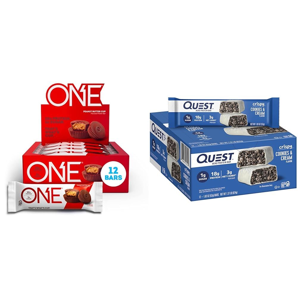 Amazon.com: ONE Protein Bars with 20g Protein, 12 Count and Quest Hero ...