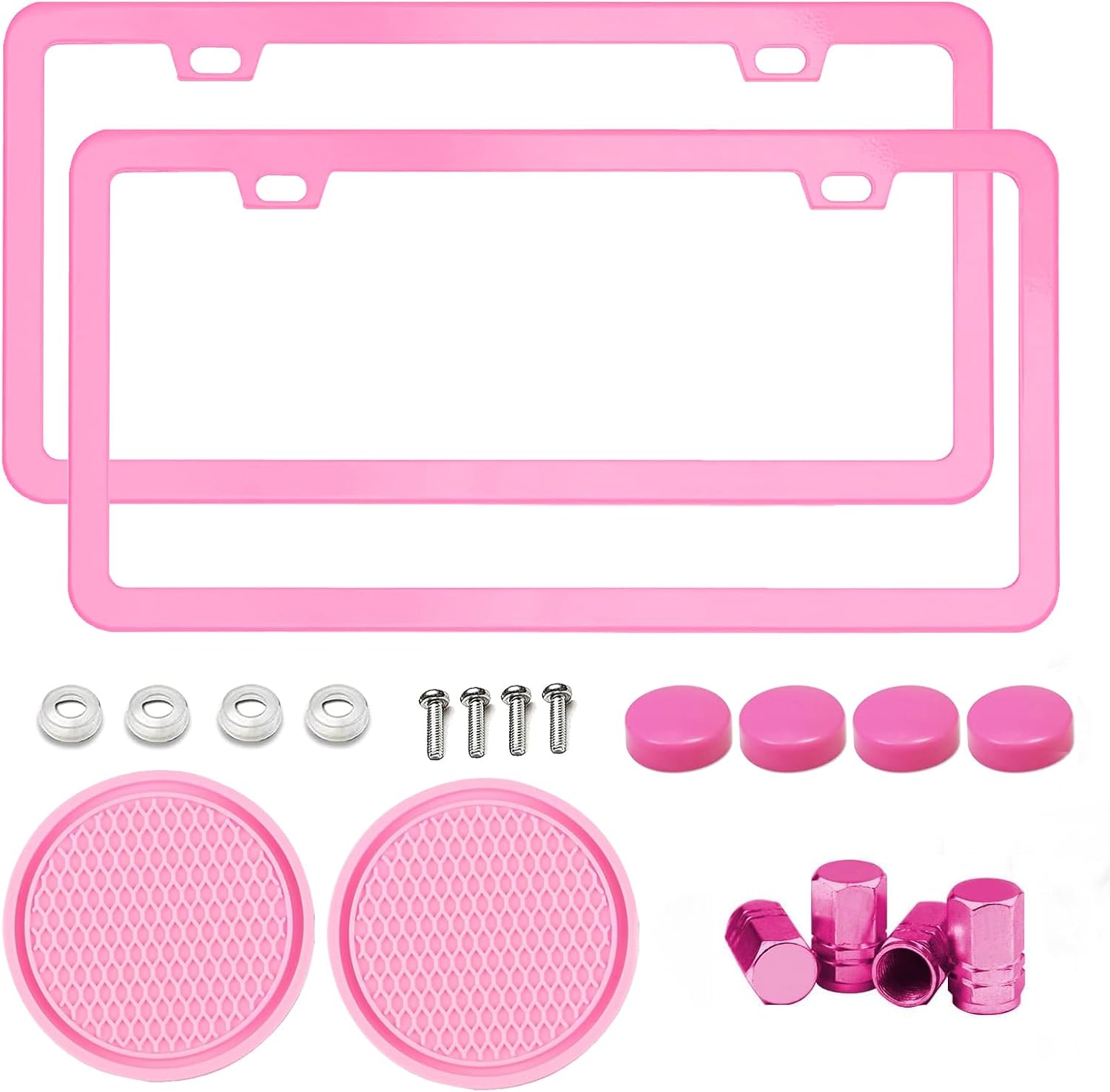 Pink License Plate Frame for Women 2 Pack Car License Plate Holder ...