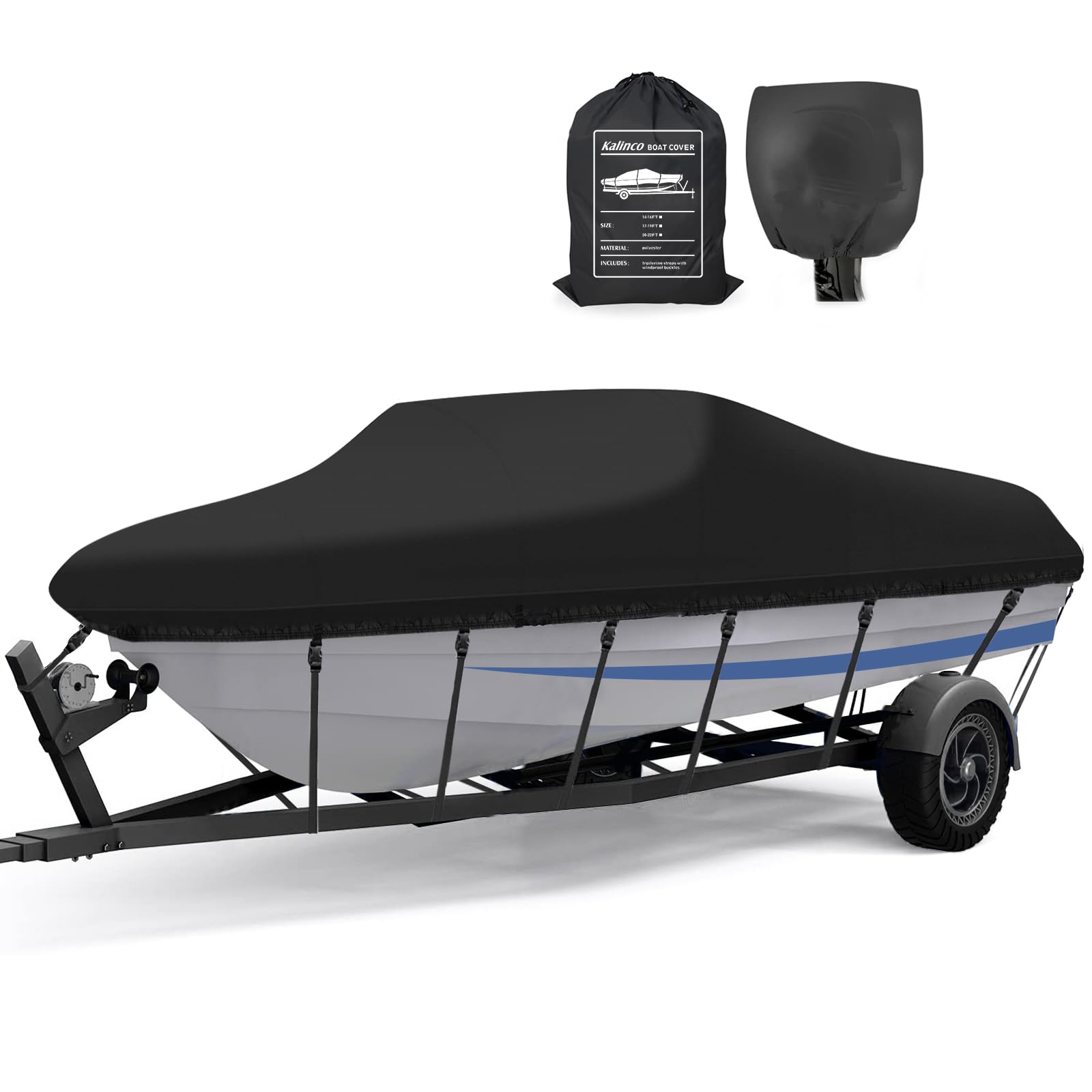 Amazon.com: KALINCO Boat Cover, Heavy Duty 900D Waterproof Boat Cover ...