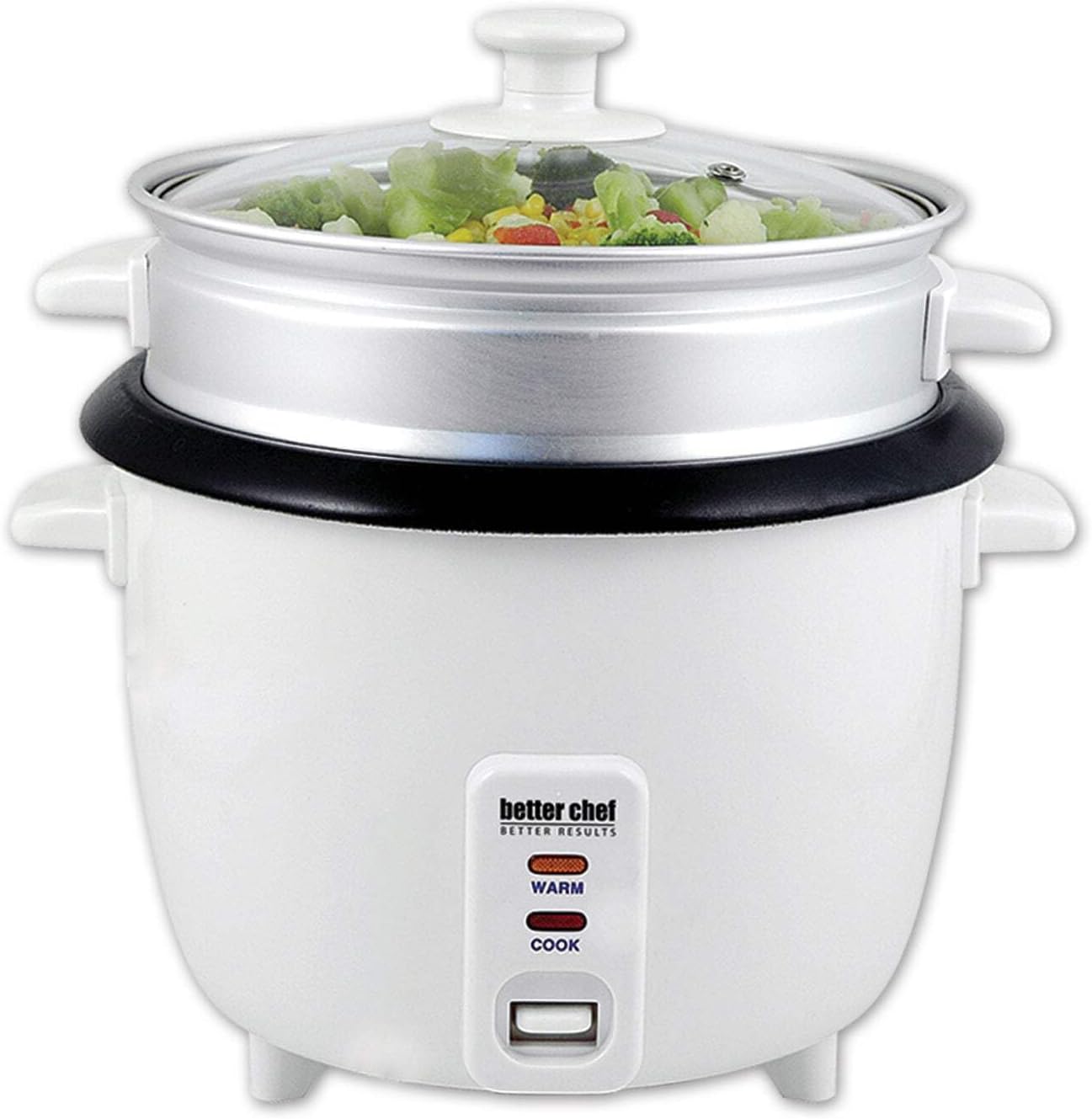 Amazon.com: Better Chef Basic Rice Cooker with Food Steamer | Glass Lid ...