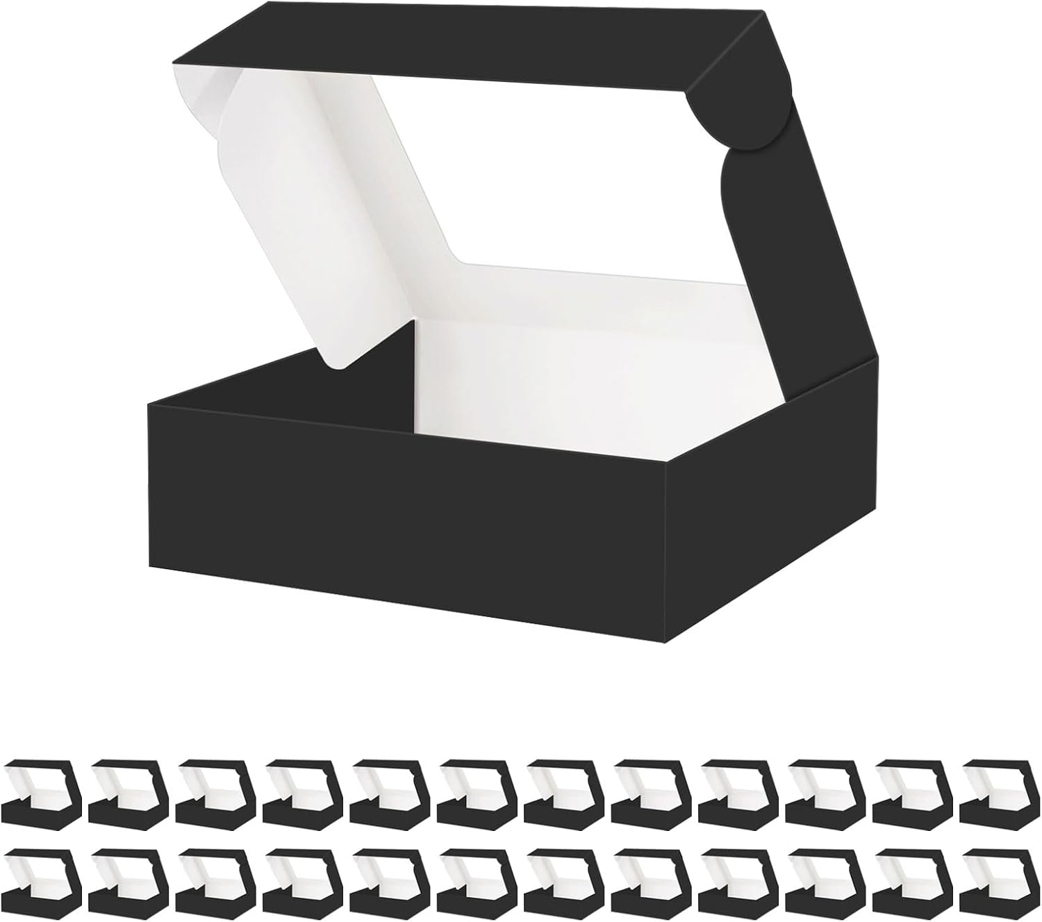 PETSLOVE 25 Black Bakery Boxes with Window, 9x7x2.5 Inch, Ideal for ...