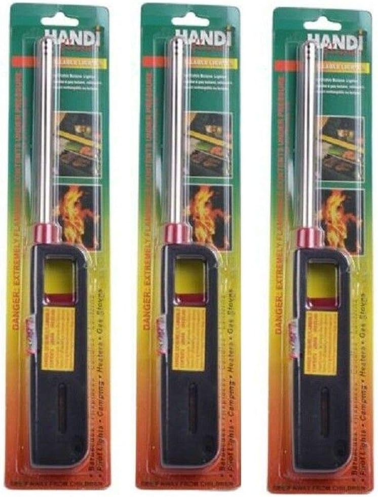 Amazon.com: 3PK BBQ Grill Lighter Refillable Butane Gas Candle ...