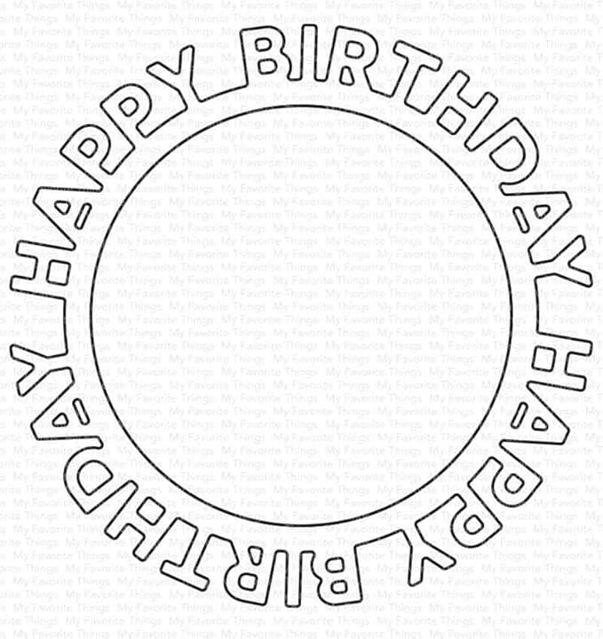 Amazon.com: Happy Birthday Circle Frame Die-namics : Arts, Crafts & Sewing