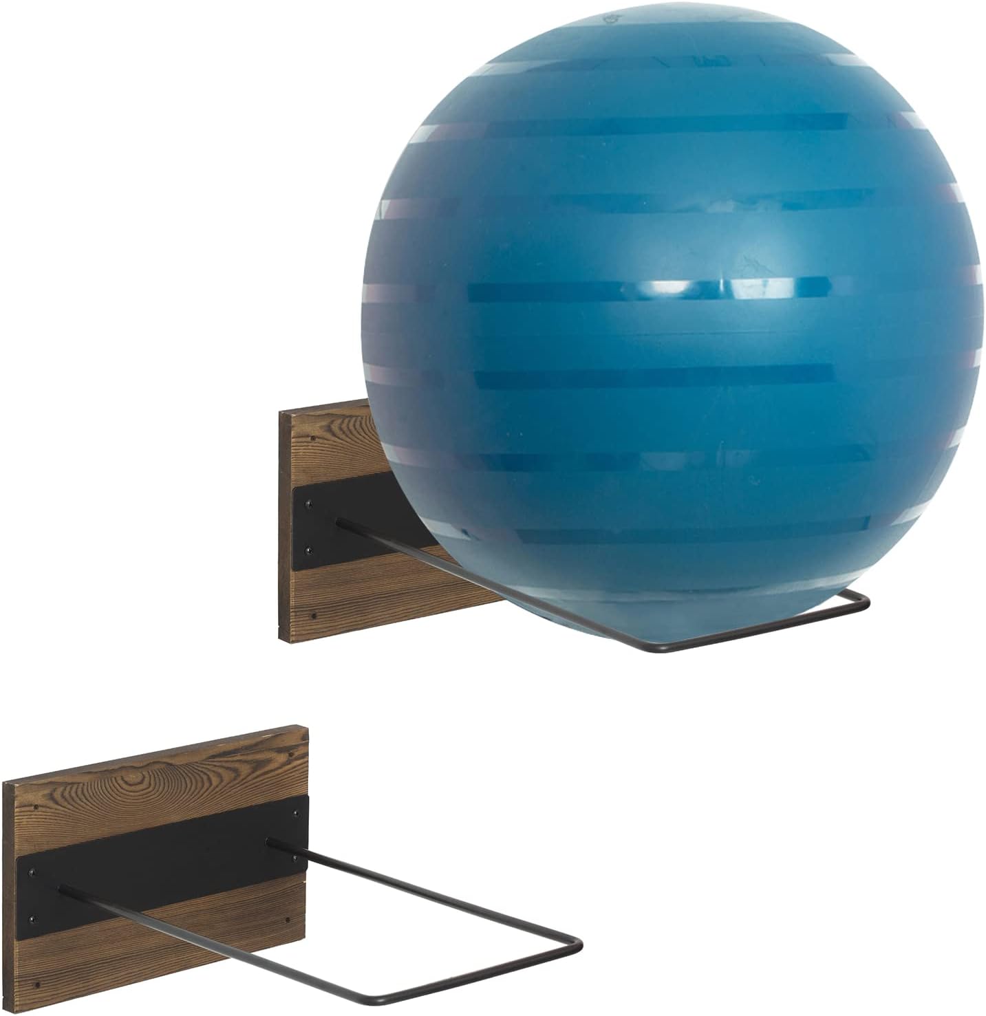 Amazon.com: MyGift Set of 2 Wall Mounted Large Stability Ball Holders ...