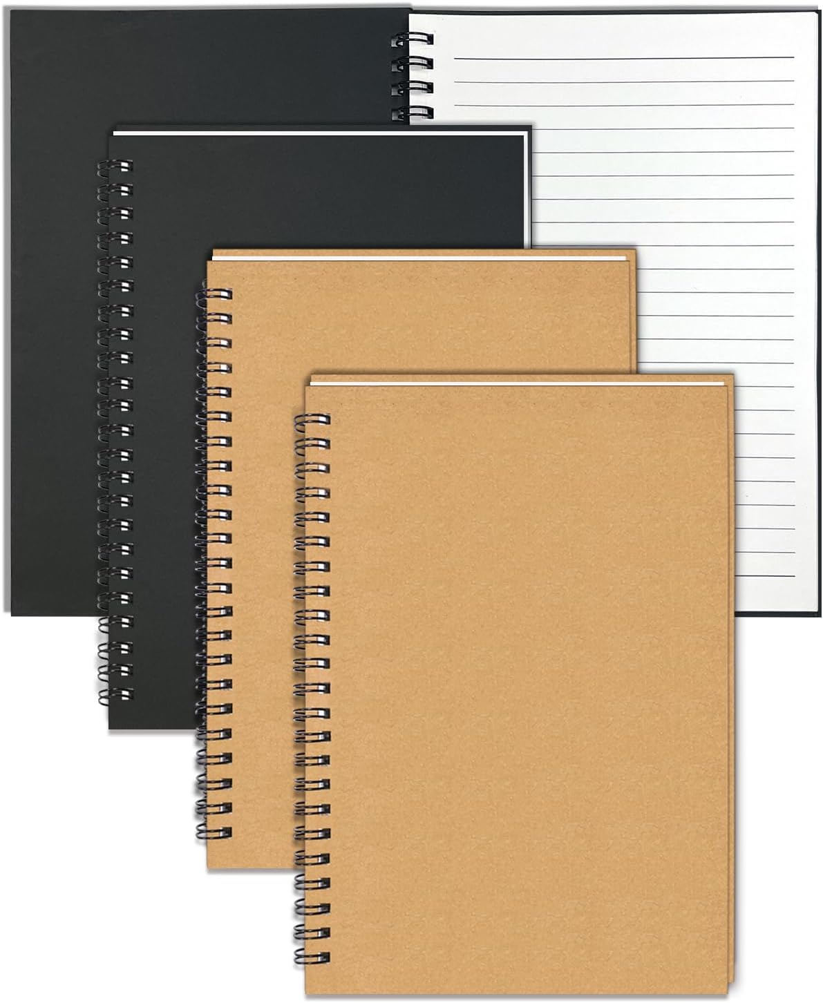 Set of 4 Spiral Notebook Pack, 5.7”x8.3” 120 Pages A5 Notebook Spiral ...