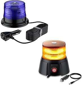 Amazon.com: EYPINS Amber Rechargeable Strobe Beacon Light 72 LEDs+Blue ...