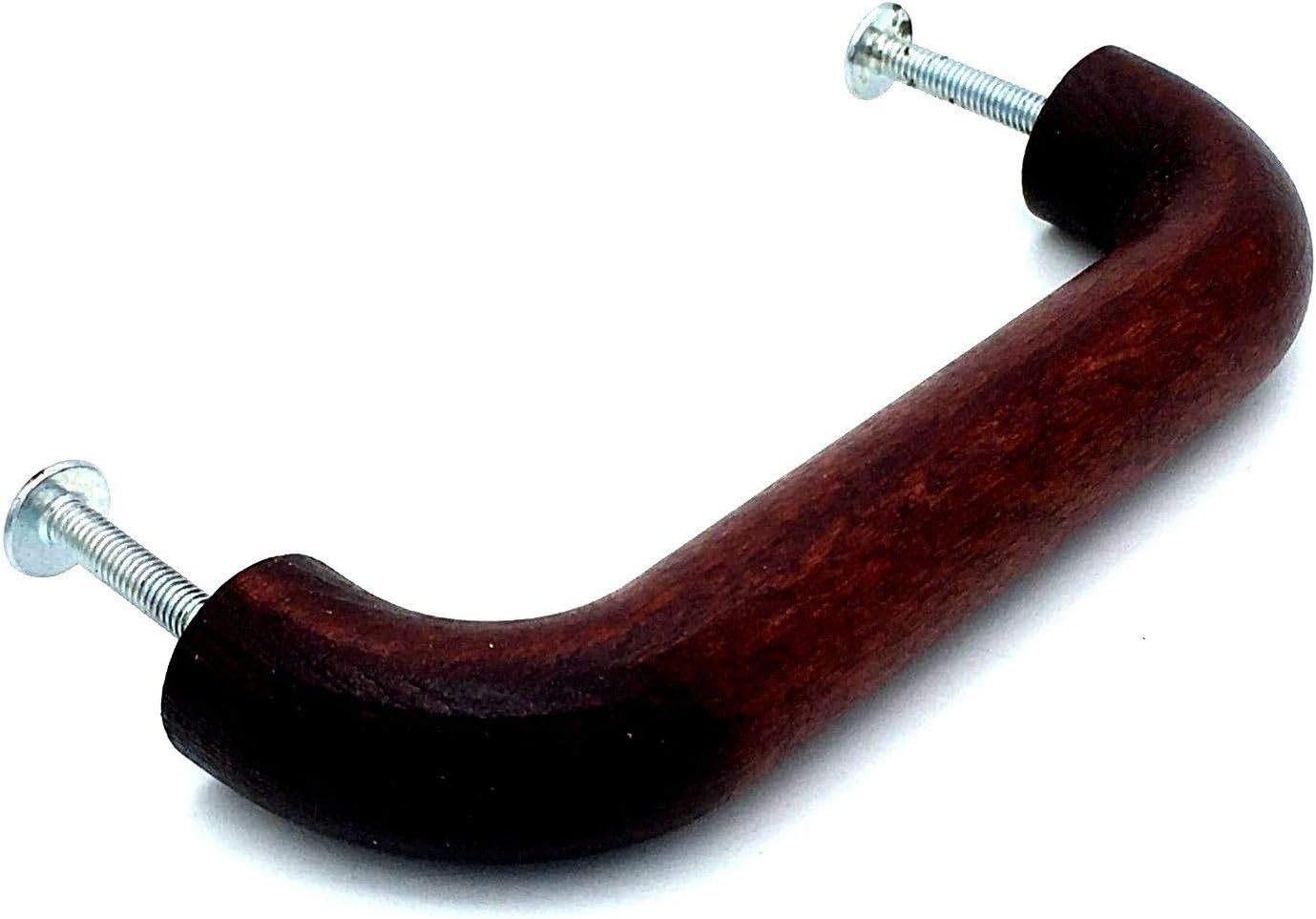 1 x Solid Stained Pine 'D' Shaped 96mm Handle Real Wood Cupboard Pull ...